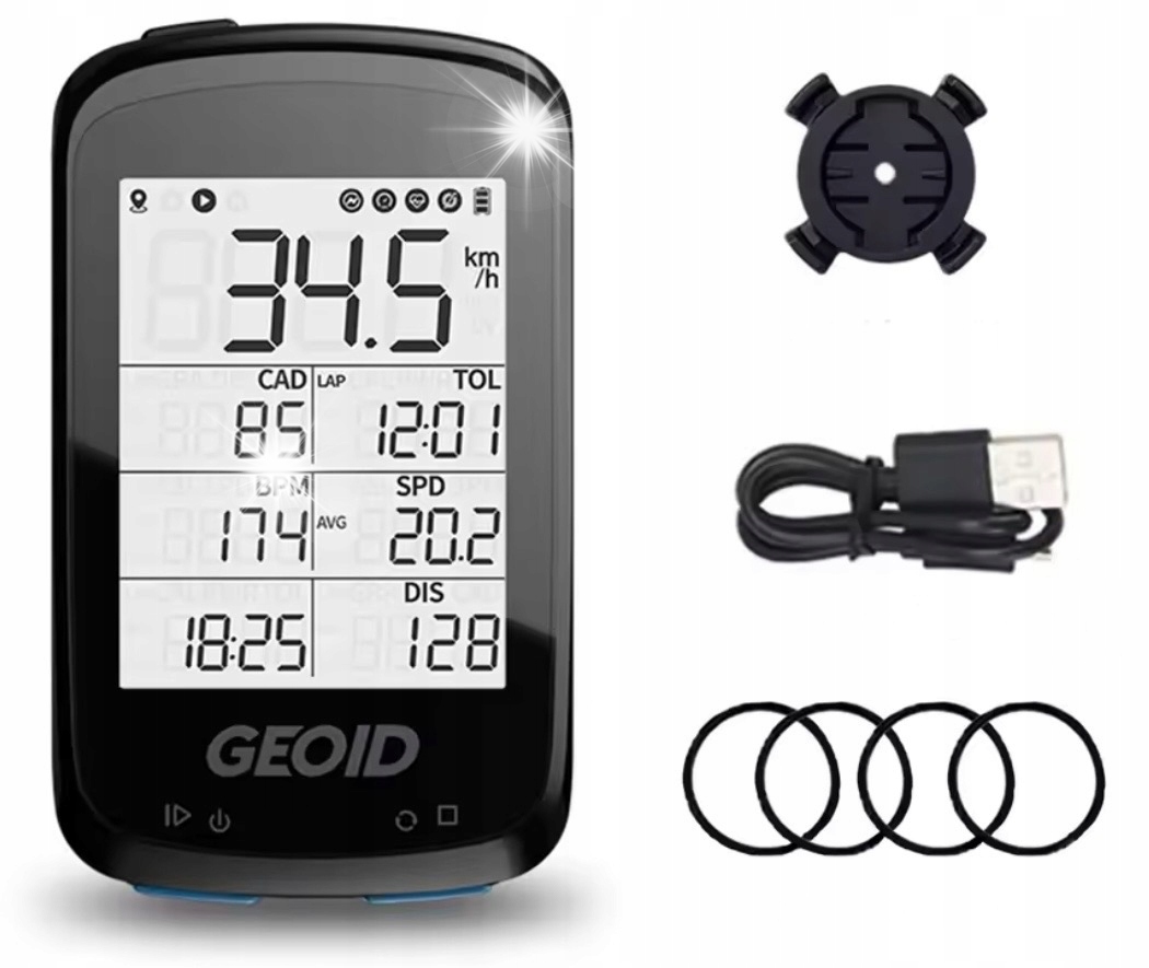 Vezeték nélküli kerékpáros computer GPS-szel, GEOID CC500 ...