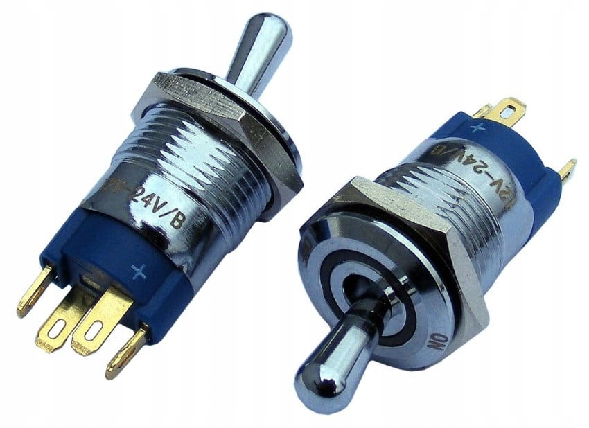 Przełącznik ASW08D metalowy ON-OFF 19mm (16mm), podświetlany ring ...