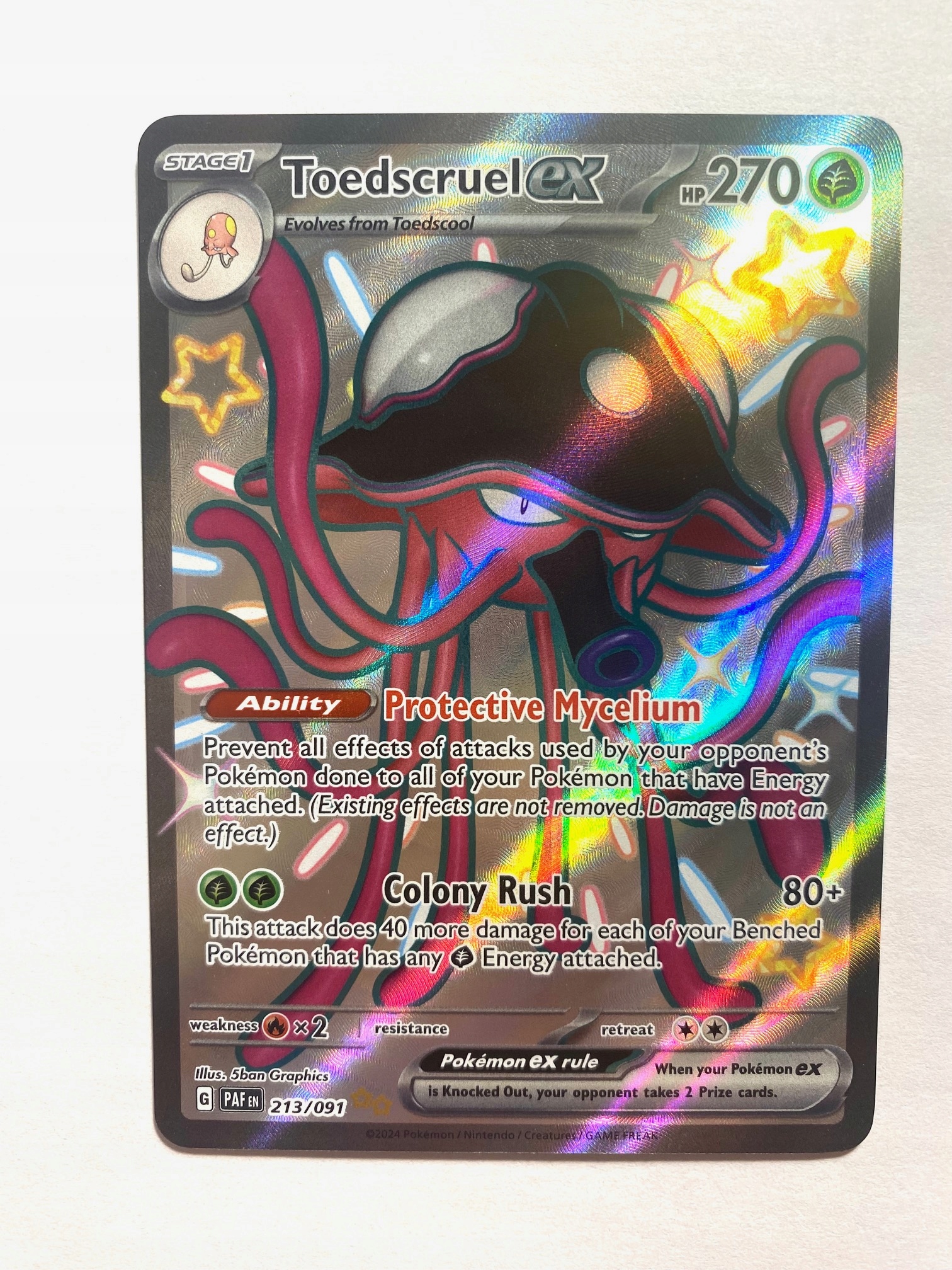 Pokemon Paldean Fates Shiny Ultra Rare 213/091 Toedscruel ex - Stan ...