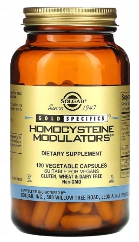 SOLGAR Homocysteine Modulators 120 Kapsułek Modulatory Homocysteiny ...