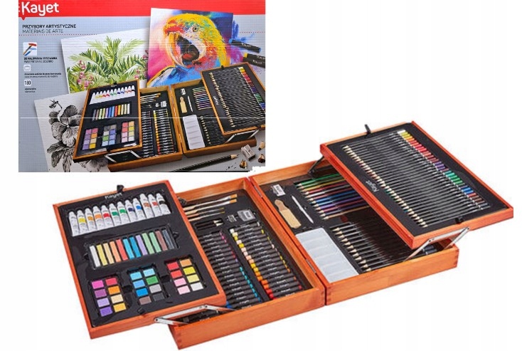 Zestaw artystyczny 180 elementów Kayet • Cena, Opinie - Allegro