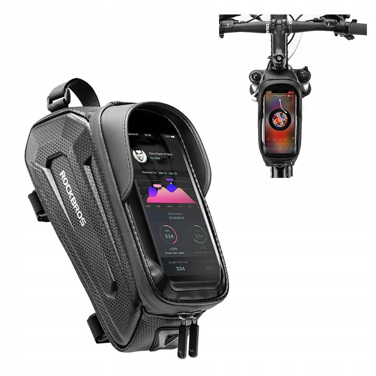 Sakwa Rowerowa Torba na Rower Rockbros Wodoodporna na Ramę na telefon ...