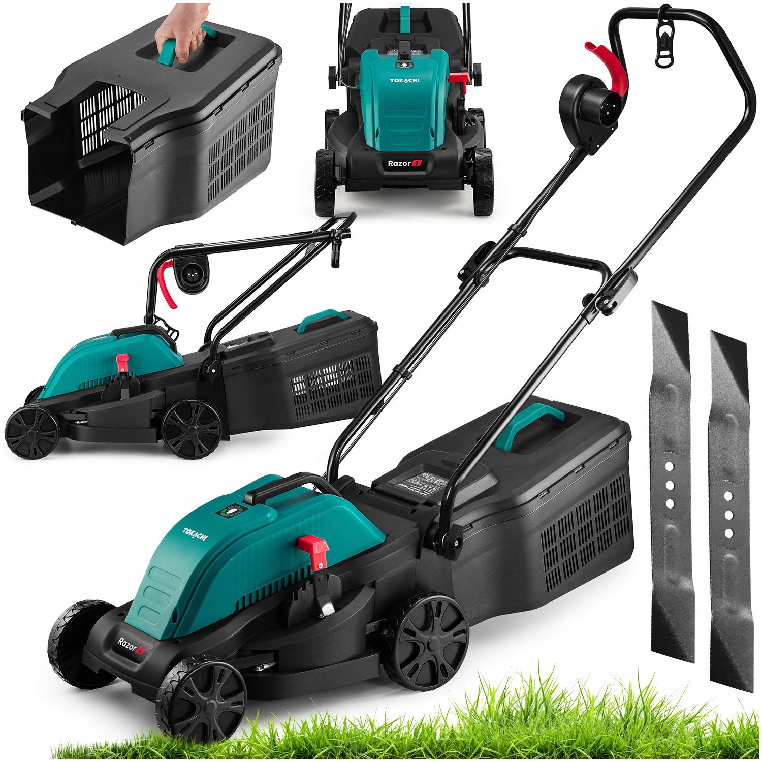 Kosiarka elektryczna Tokachi Razor 3 2000W indukcyjna 33cm kosz 30L ...