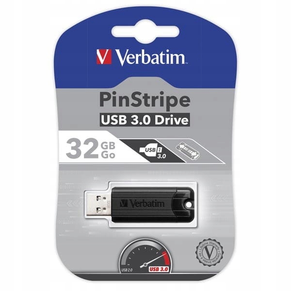 Flash disk Verbatim USB DRIVE 3.0 32GB PINSTRIPE BLACK 32 GB USB 3.0 černý, (023942493174 ...