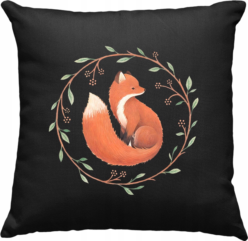 Polštář Liška Liška Květiny Milý 3 Černá za 176.00CZK - Allegro