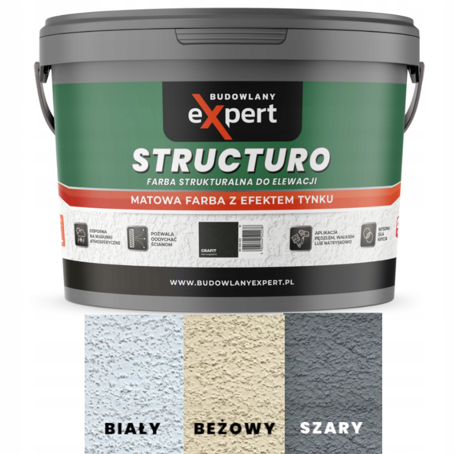FARBA STRUKTURALNA ELEWACYJNA FASADOWA ZEWNĘTRZNA do malowania DO ...