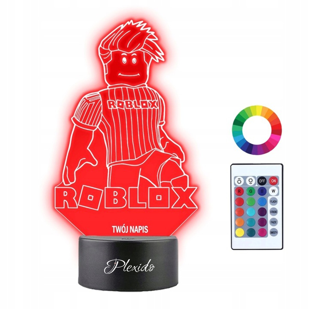 Lampka Nocna Roblox 3D Led z Imieniem Grawer (5903457868030) • Cena ...