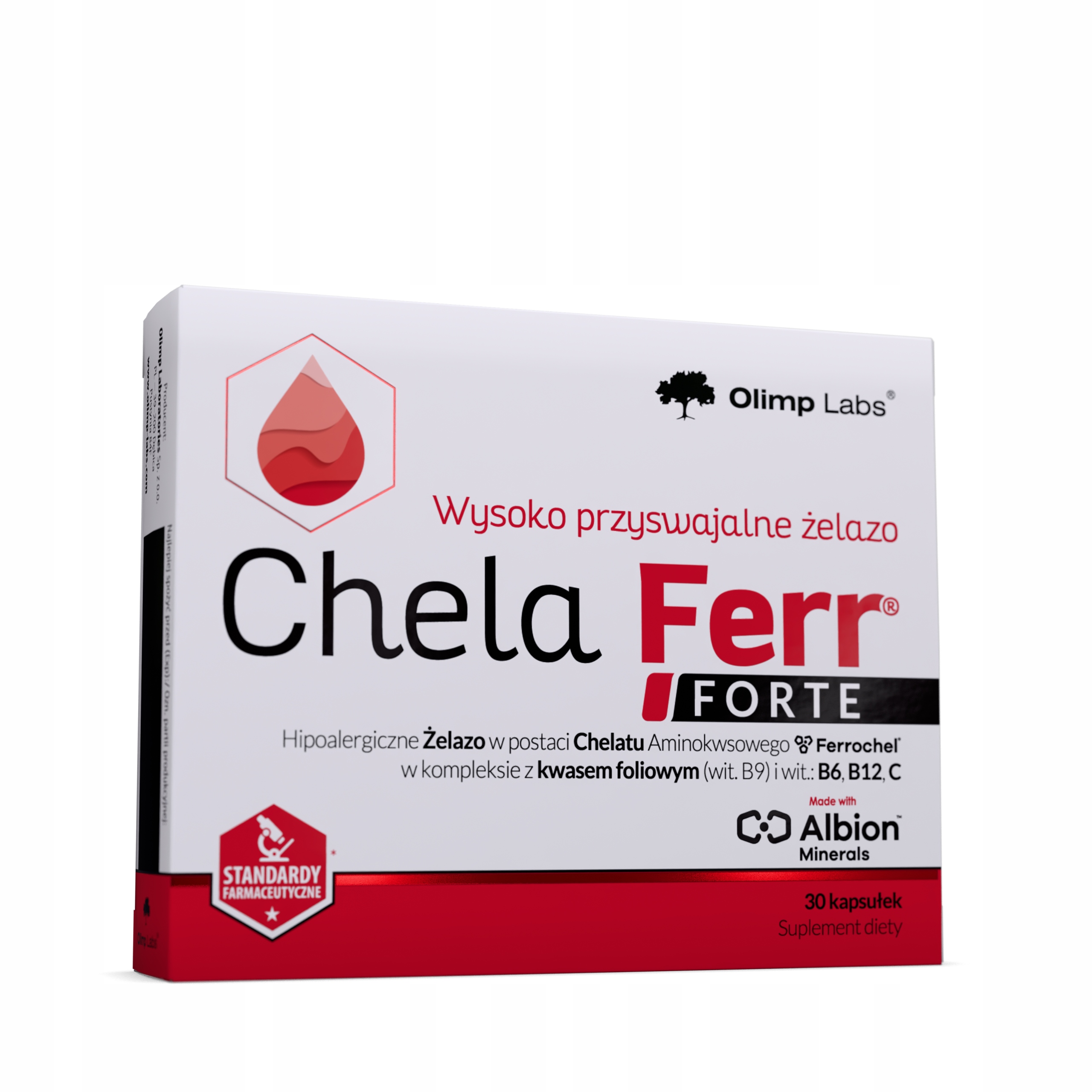 OLIMP CHELA-FERR FORTE 30kaps MOCNE ŻELAZO KWAS FOLIOWY WITAMINY ...