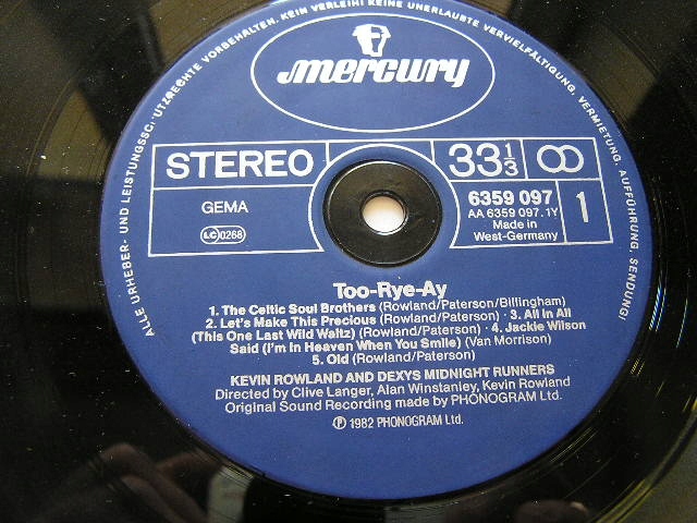 Kevin Rowland & Dexys Midnight Runners – Too-Rye-Ay (1 PRESS) EX.M113 ...