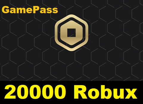 ROBLOX GAMEPASS ROBUX 20000 KUSŮ 20000RS ROBUXŮ ROBUXY LEVNĚ - Allegro