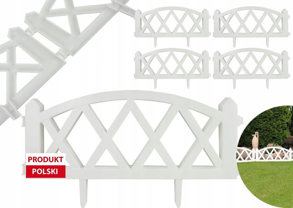 Płotek Ogrodowy Plastikowy Solidny Kratka 2,3m Gruby Biały Płot Rabatowy (5904913543478) • Cena ...