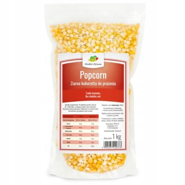 SŁODKIE ZDROWIE POPCORN ZIARNO DO PRAŻENIA 1KG ZIARNA (5904067420373 ...