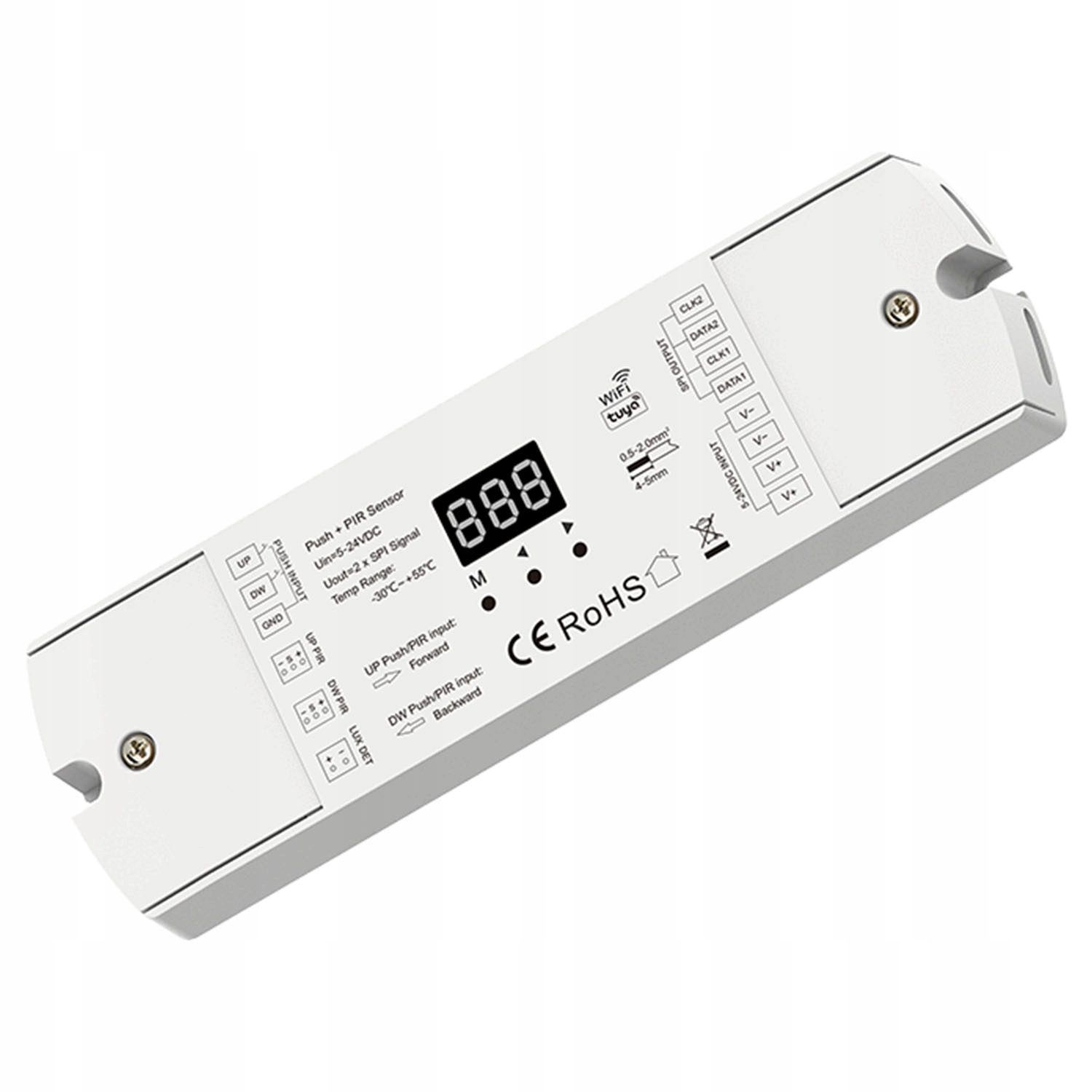 Kontroler LED SPI RGBIC 5-24V schody 2xPIR jasność Seria SD WiFi TUYA ...