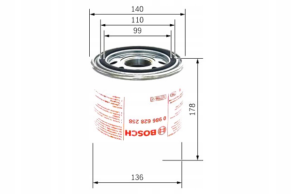 0 986 628 258 0 986 628 258 - BOSCH осушувач повітря фільтр масляний ...