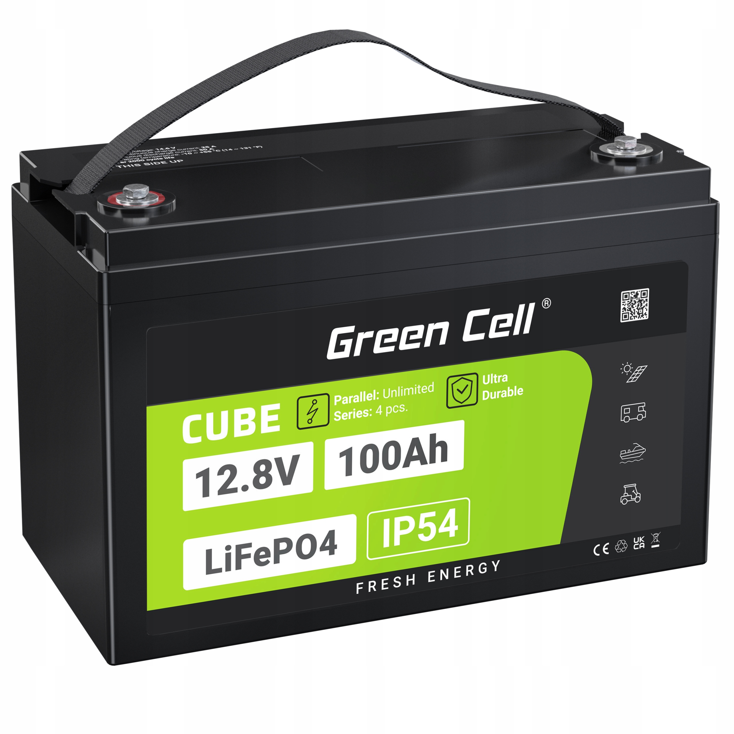 GREEN CELL AKUMULÁTOR LIFEPO4 CUBE 100AH 12V/12.8V - Allegro