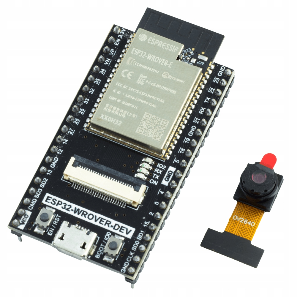 Deska ESP32 s kamerou ESP32-WROVER-E CAM WiFi + BLE 4.2 za 274.00CZK - Allegro