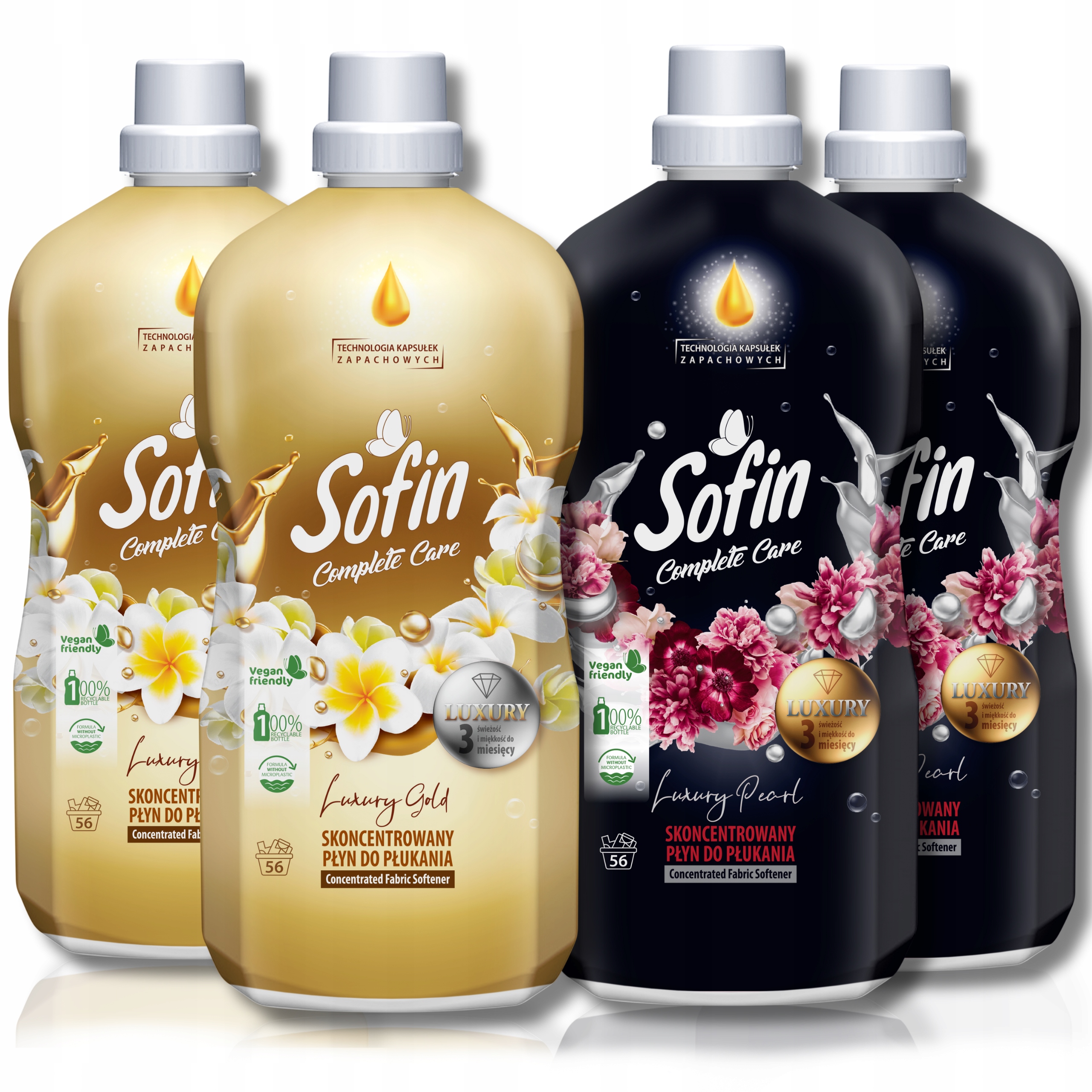 SOFIN Płyn do Płukania Tkanin Koncentrat Zestaw MIX 1,4l x4 VEGAN 224 prań (5900931037265 ...