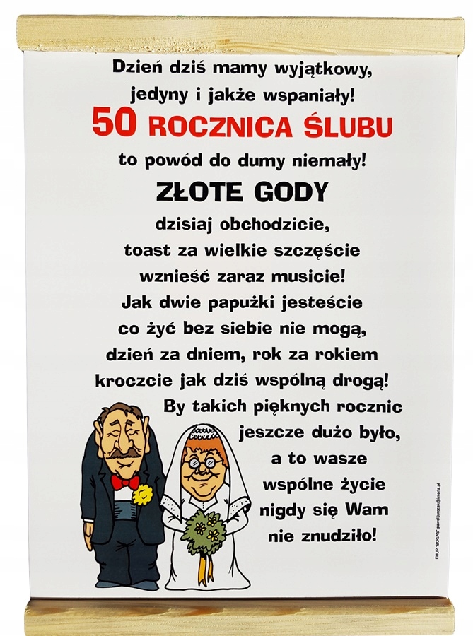 PREZENT NA 50 ROCZNICE ŚLUBU PAMIĄTKA UPOMINEK (5901151142050) • Cena ...