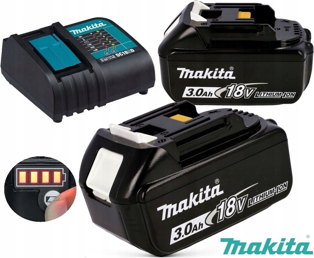 MAKITA ZESTAW STARTOWY ZASILAJĄCY DC18SD + 2x BATERIA BL1830 seria LXT ...