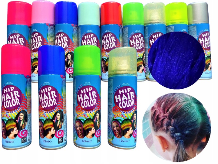 SPRAY DO WŁOSÓW FARBA ZMYWALNA KOLORYZUJĄCA 13631643397 - Allegro.pl