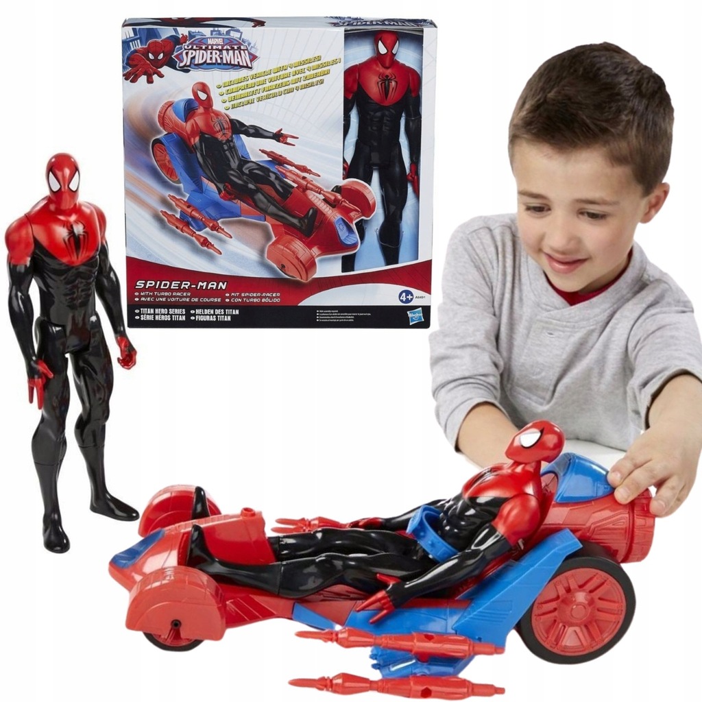 HASBRO SPIDER-MAN figurka+samochód Turbo Racer A8491 MARVEL duży ...