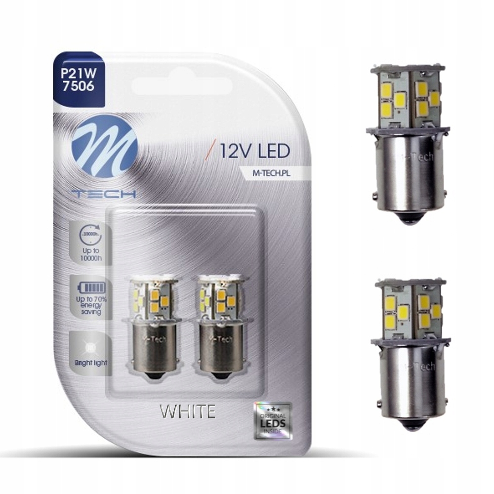 Bardzo JASNA Żarówka LED P21W, Ba15s, 21 x LED 2835 OSRAM biała kpl ...