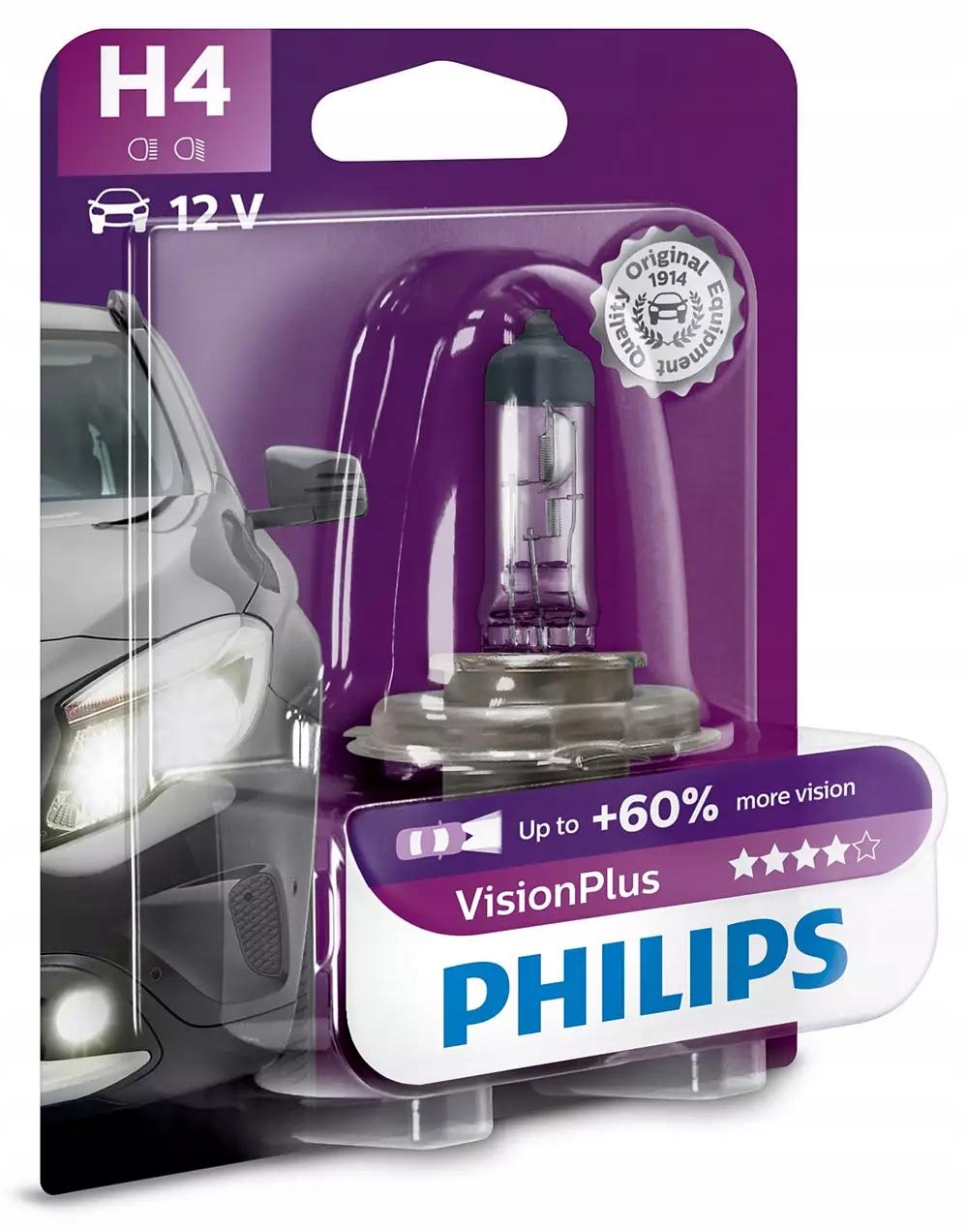 PHILIPS - VISION PLUS - ŻARÓWKA H4 12V 60/55W - BLISTER 8727900399349 za 24.24PLN z Olsztyn ...