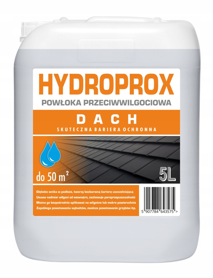 HYDROPROX IMPREGNAT PRZECIWWILGOCIOWY DACH 5L (5907784643636) • Cena ...