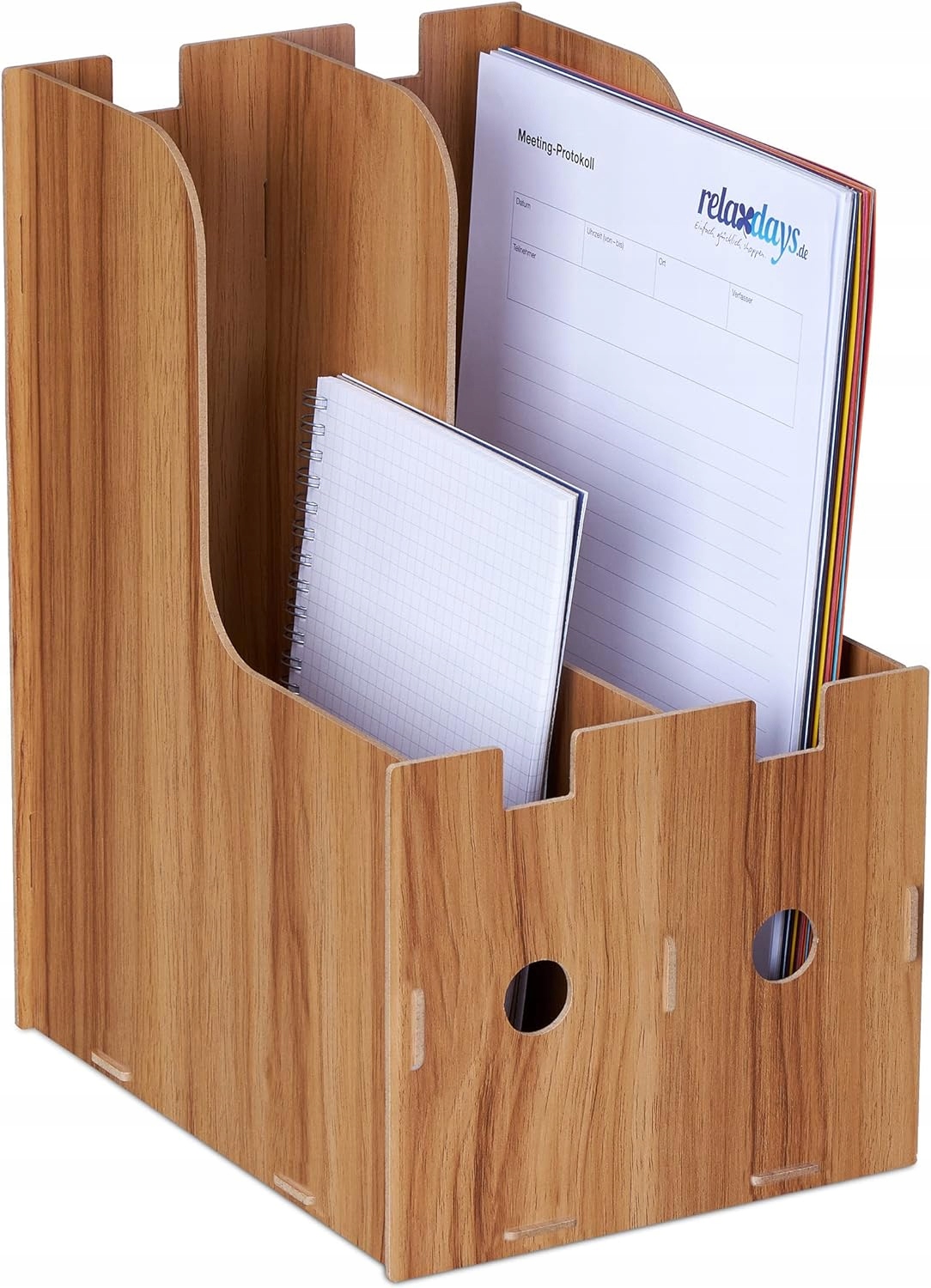 ORGANIZER KUWETA NA DOKUMENTY A4 STOJĄCY NA BIURKO WYGLĄD DREWNA • Cena ...