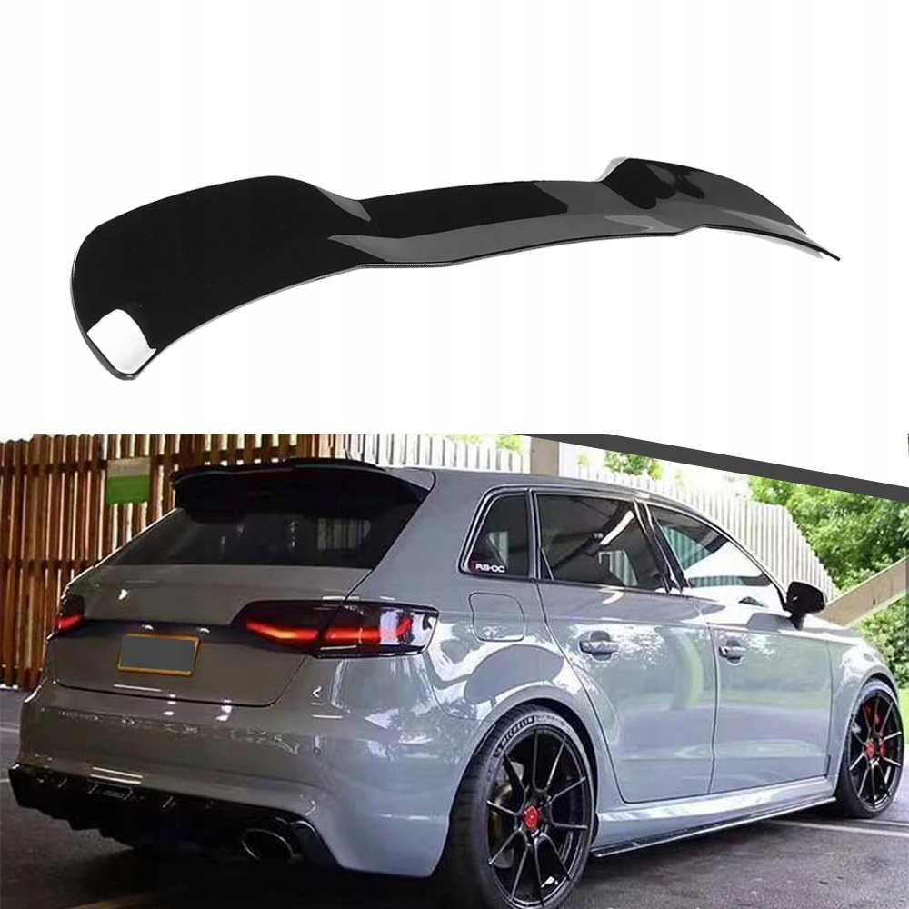 LOTKA SPOILER AUDI A3 8V Hatchback Czarny Połysk LOTKA SPOILER AUDI A3 ...
