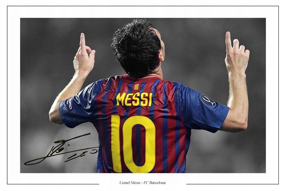 LIONEL MESSI BARCELONA SIGNED PhotoPRINT AUTOGRAPH SOCCER 16239589621 ...