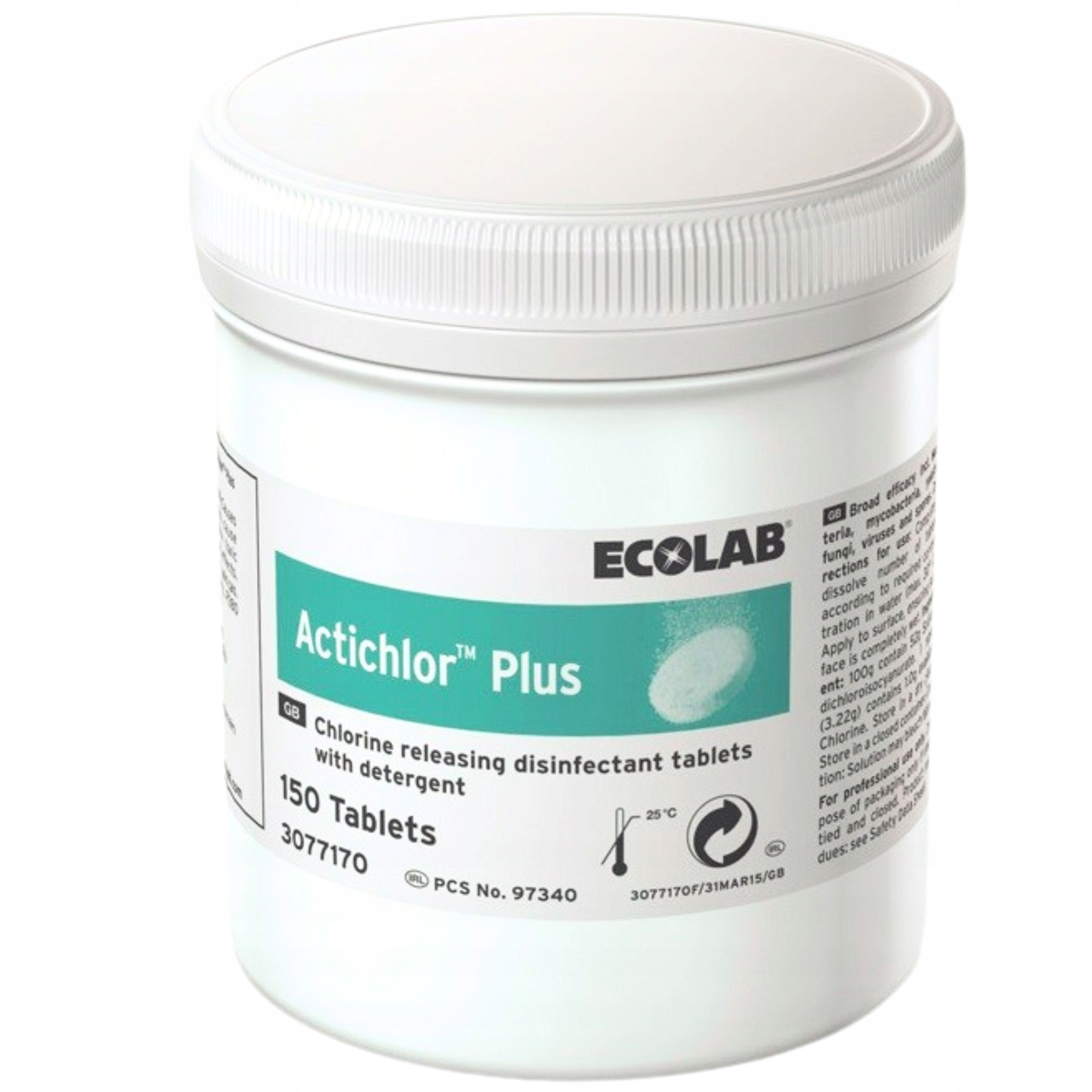 ECOLAB ACTICHLOR PLUS TABLETKI DO MYCIA I DEZYNFEKCJI POWIERZCHNI 150 ...