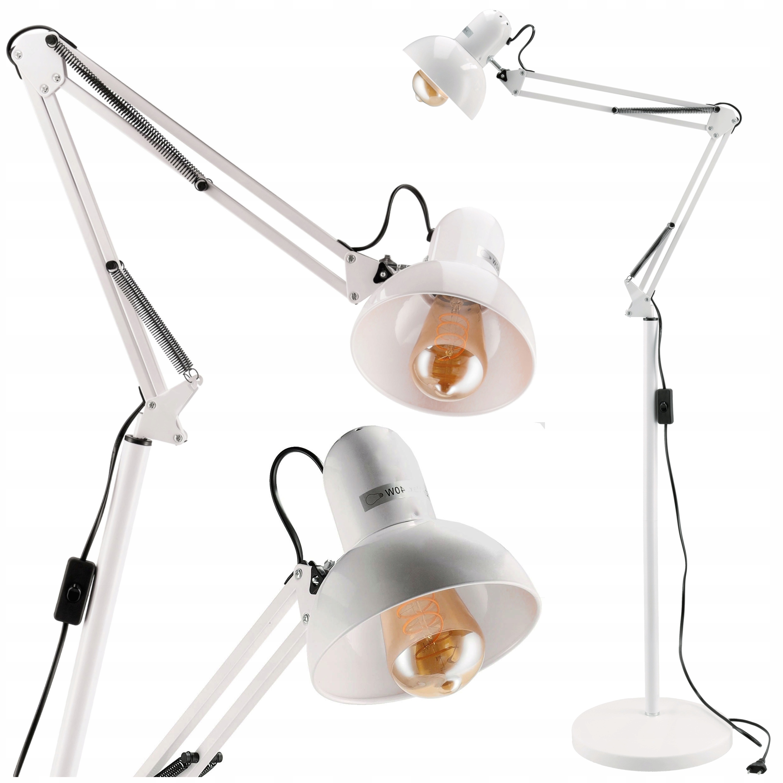 Lampka Lampa Podłogowa Stojaca LED 1xE27 185CM Stabilna + Regulacja ... Lampka Lampa Podłogowa Stojaca LED 1xE27 185CM Stabilna + Regulacja ...