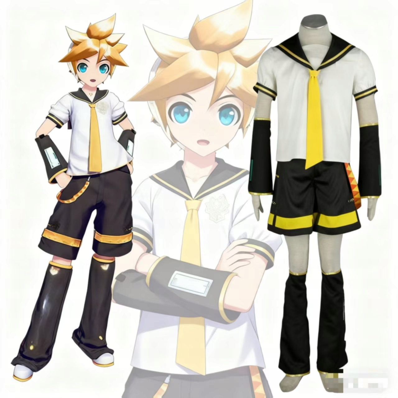 Stroje cosplayowe anime Kagamine Rin dla postaci chłopca i siostry ...