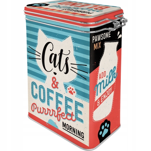 PUSZKA METALOWA Z KLIPSEM CATS & COFFEE RETRO (31125) • Cena, Opinie ... PUSZKA METALOWA Z KLIPSEM CATS & COFFEE RETRO (31125) • Cena, Opinie ...