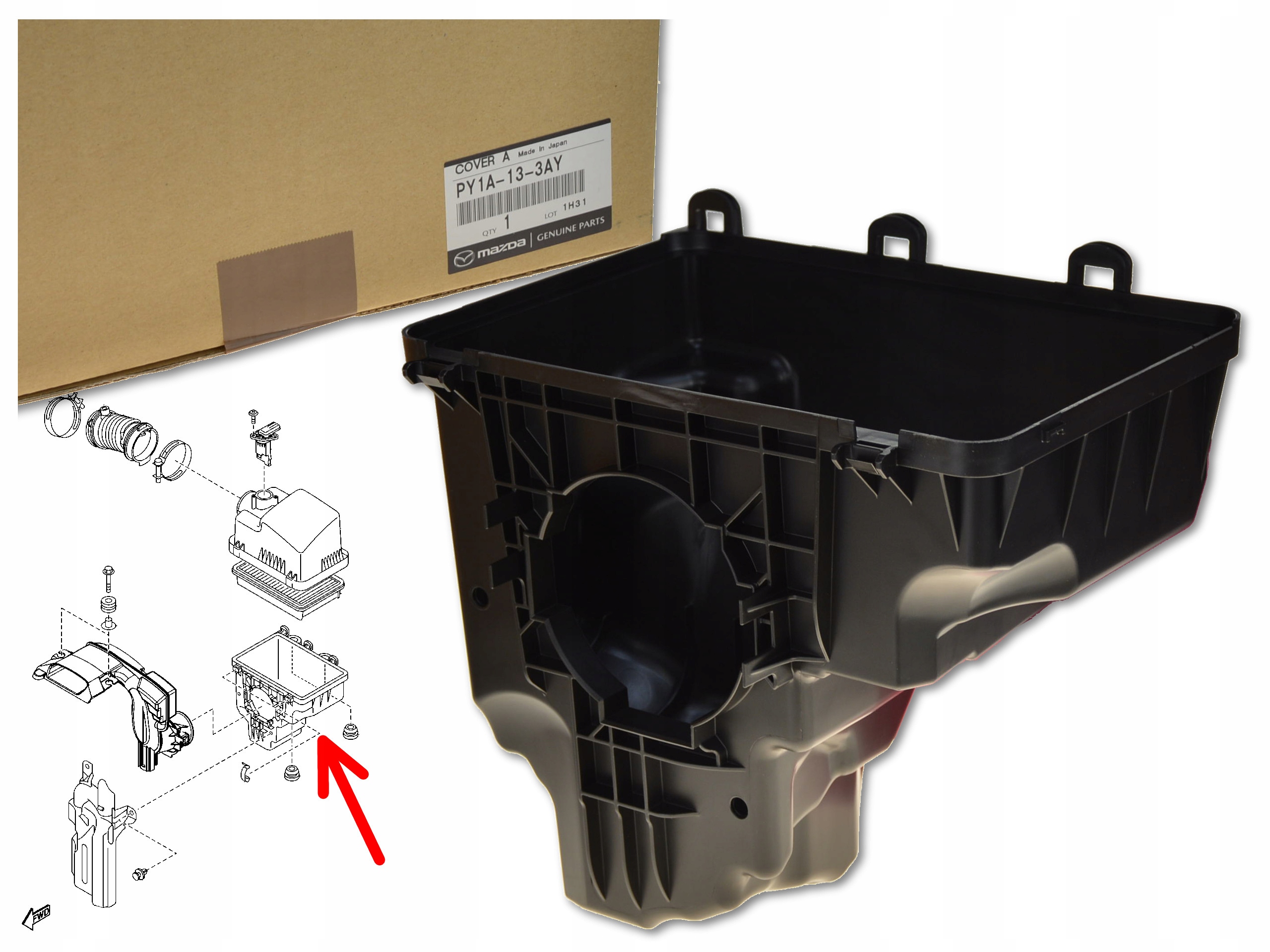 Mazda OE PY1A-13-3AY obudowa dolna filtra powietrza za 198.00PLN z ...