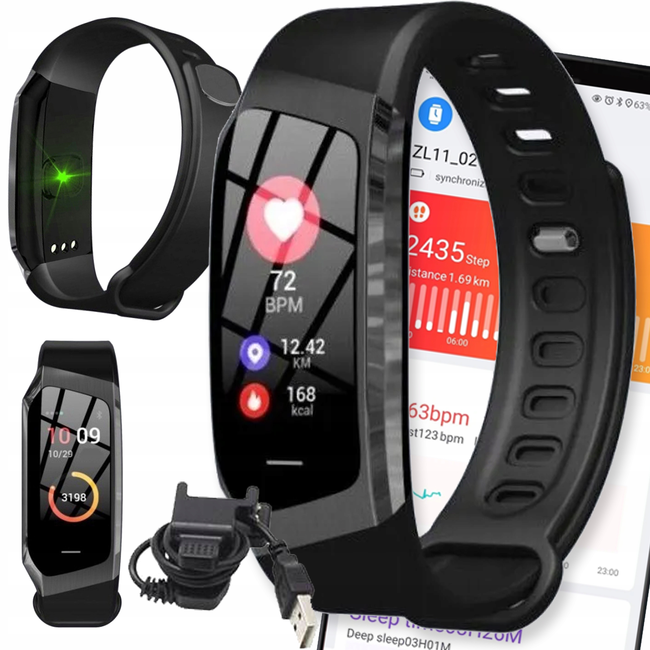 SMARTBAND BAND SMARTWATCH AMOLED NÁRAMOK HODINKY BLACK SP02 SMART PL - Allegro
