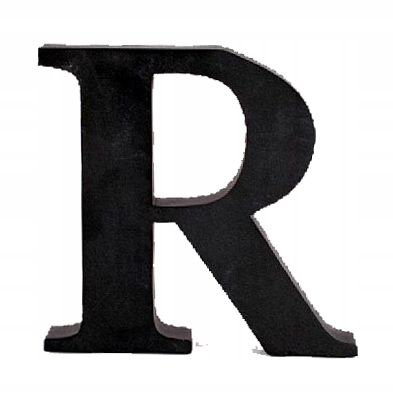 LITERA R CZARNA DUŻA 13653440913 - Allegro.pl