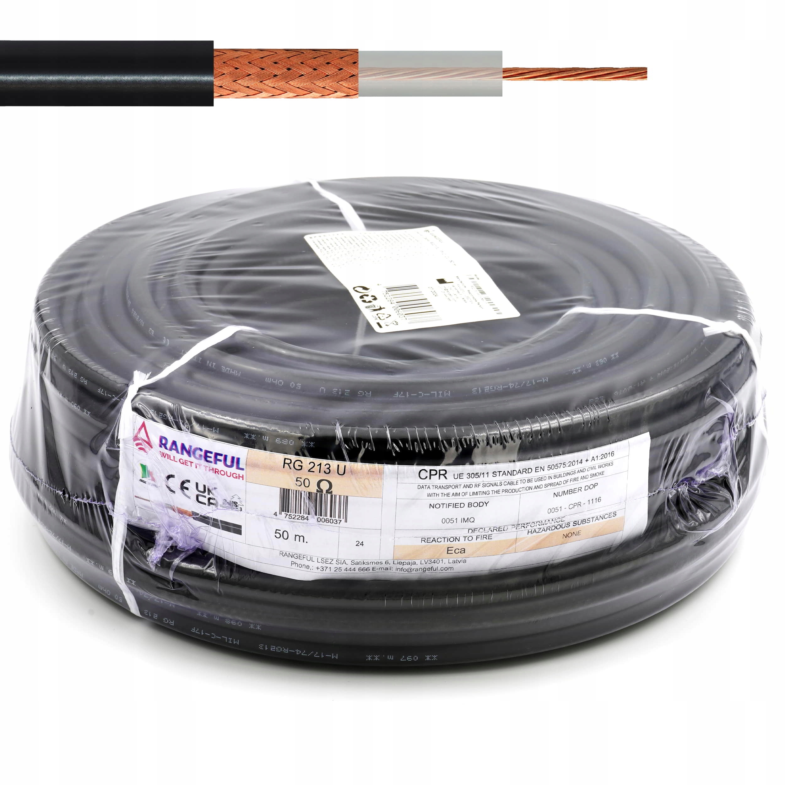 RG213 Coaxial Cable 50m RG213U Low Loss 50ohm for WiFi UHF CB 4G 5G ...