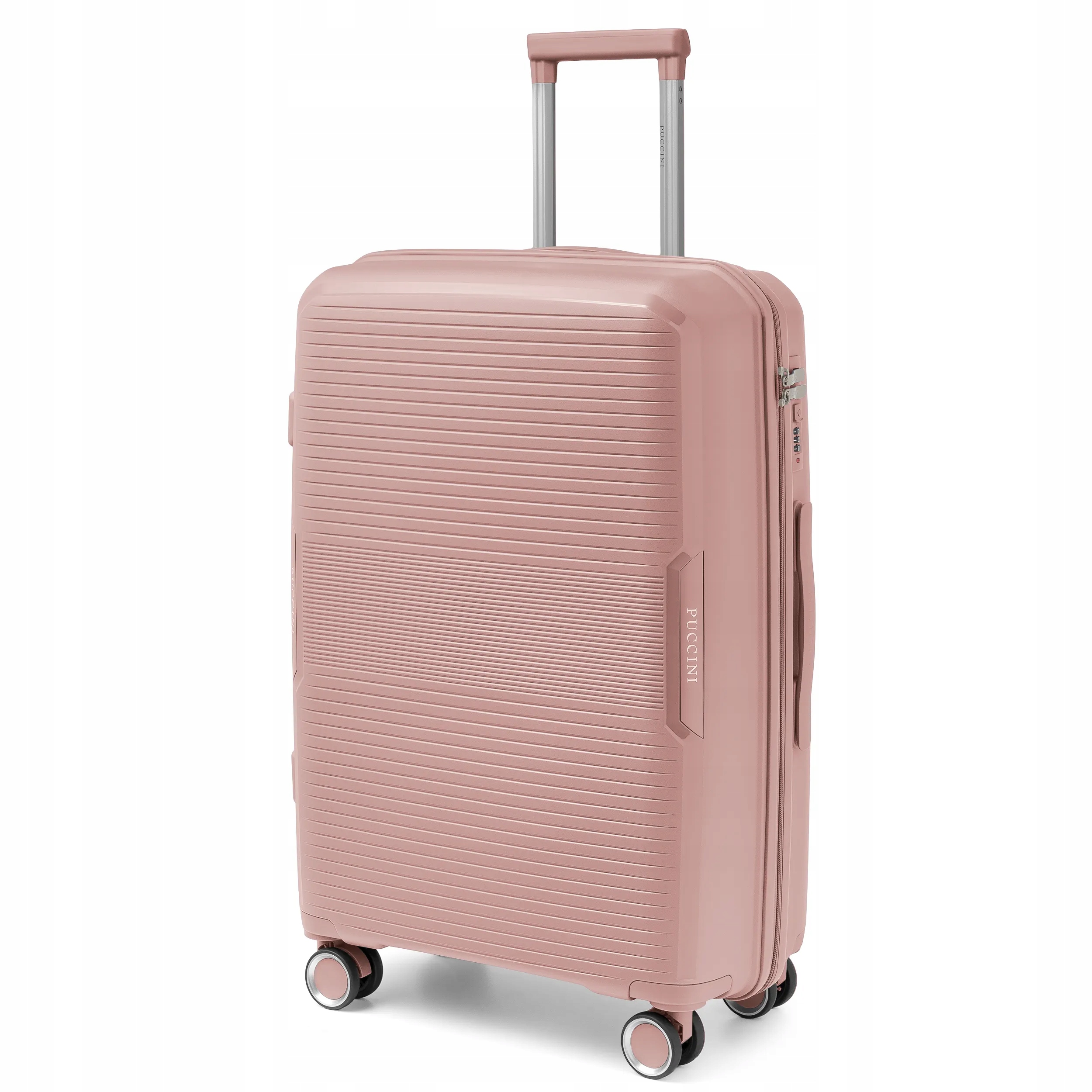 PUCCINI Közepes Utazó Bőrönd Kemény Kerekű PP Rózsaszín PP029B-3C za ...