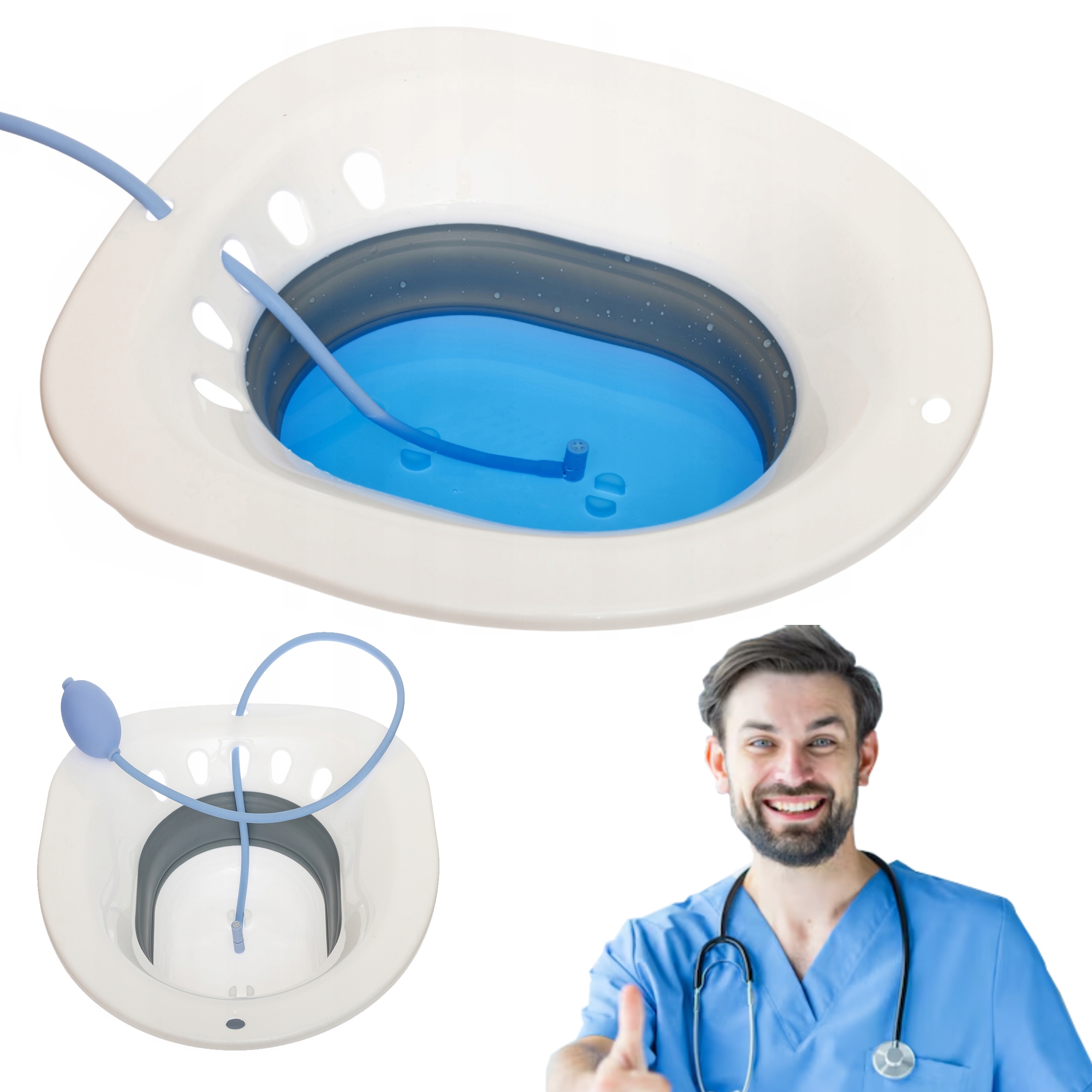 BIDET SANITALNY NAKŁADKA BIDETOWA NA TOALETĘ SEDES BASEN SKŁADANY LEKKI ...