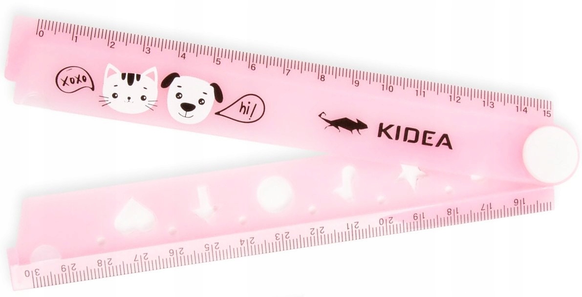 Linijka SKŁADANA Z SZABLONAMI 15-30cm RÓŻOWA KIDEA (5901130097418) • Cena, Opinie • Przybory ...