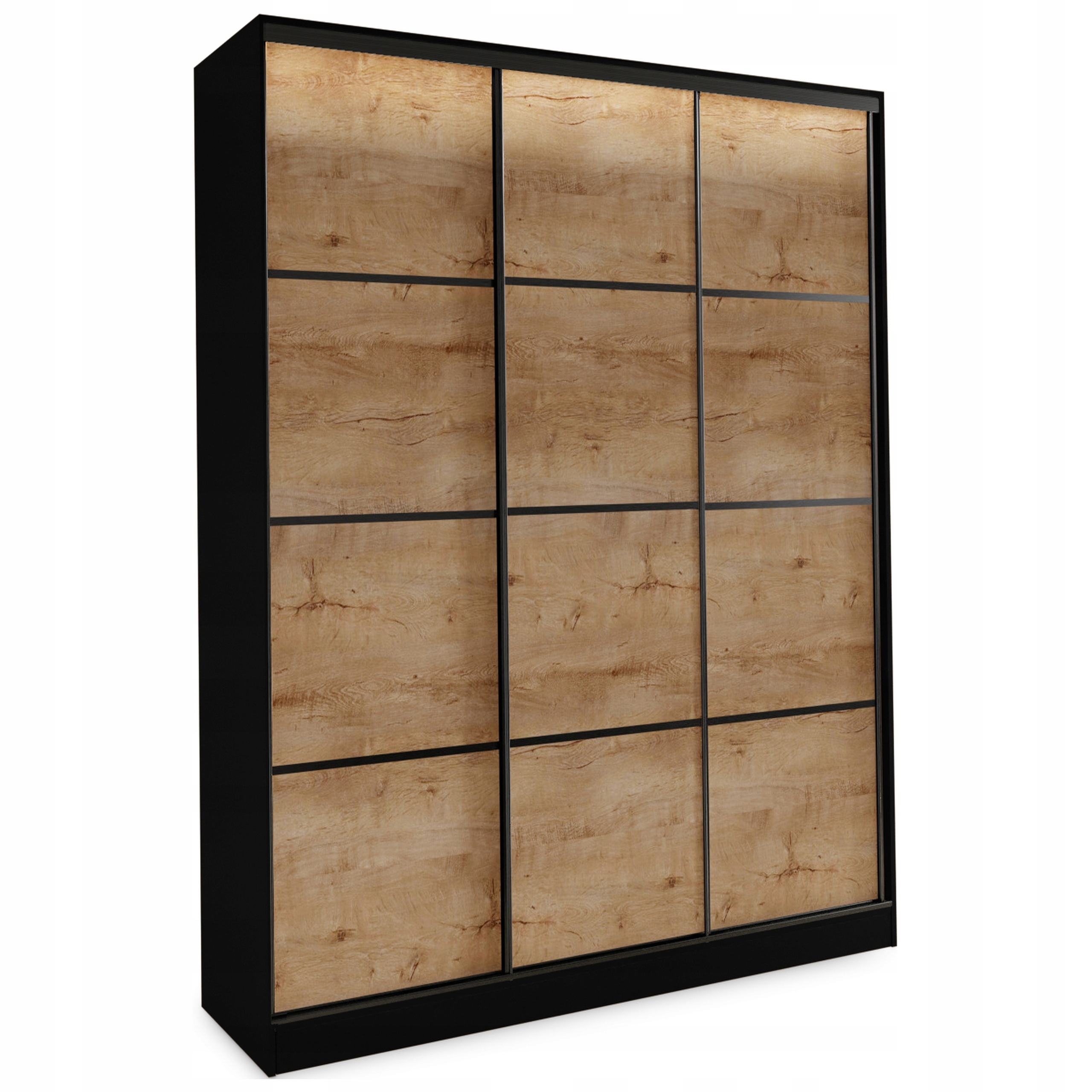 Szafa przesuwna 150 cm LOFT lefkas czarny szuflady (BroMARKT ...