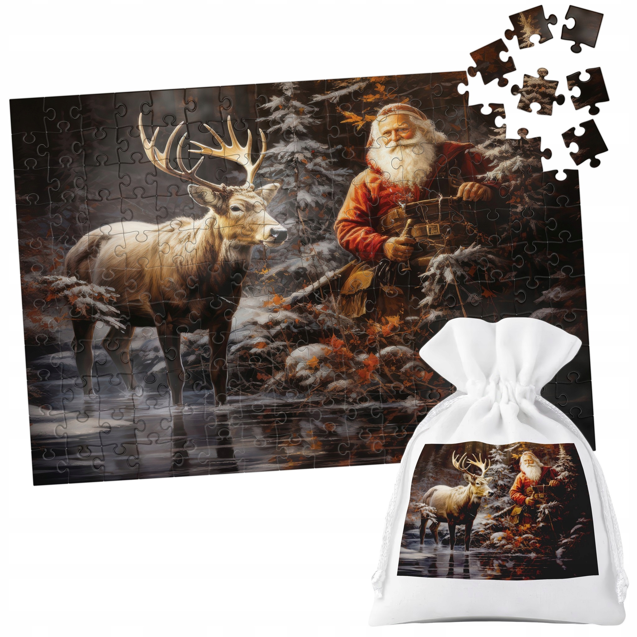 HAGYOMÁNYOS PUZZLE - KARÁCSONYI MINTÁK MIKULÁS RÉN SZARVAS AJÁNDÉK ...