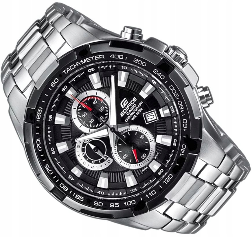 ZEGAREK MĘSKI CASIO EDIFICE EF-539D-1A STALOWY CHRONO Z DATĄ WR100 48mm ... ZEGAREK MĘSKI CASIO EDIFICE EF-539D-1A STALOWY CHRONO Z DATĄ WR100 48mm ...