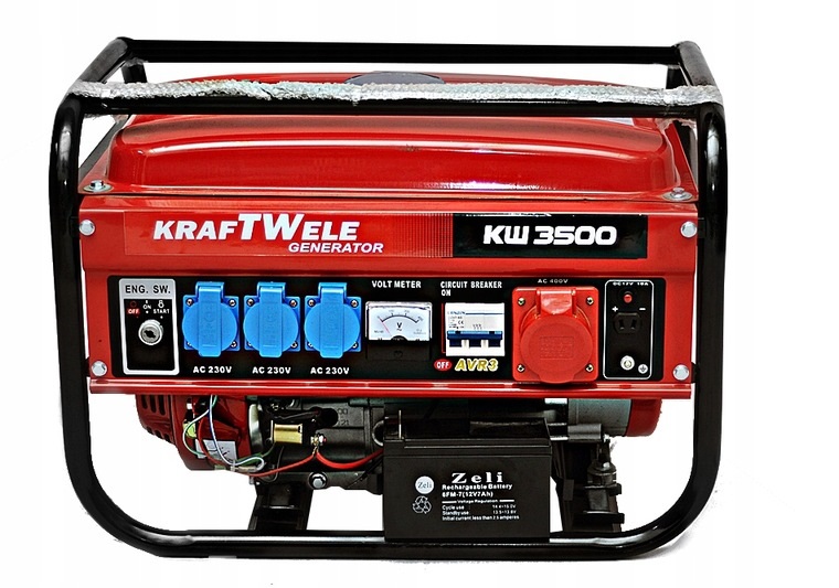 Agregat prądotwórczy przenośny trójfazowy KrafTWele 3500 W benzyna ...