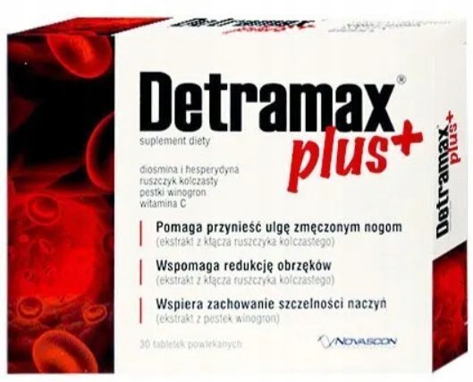 Detramax Plus, NA ZMĘCZONE NOGI, 30 tabletek 12514814898 - Allegro.pl