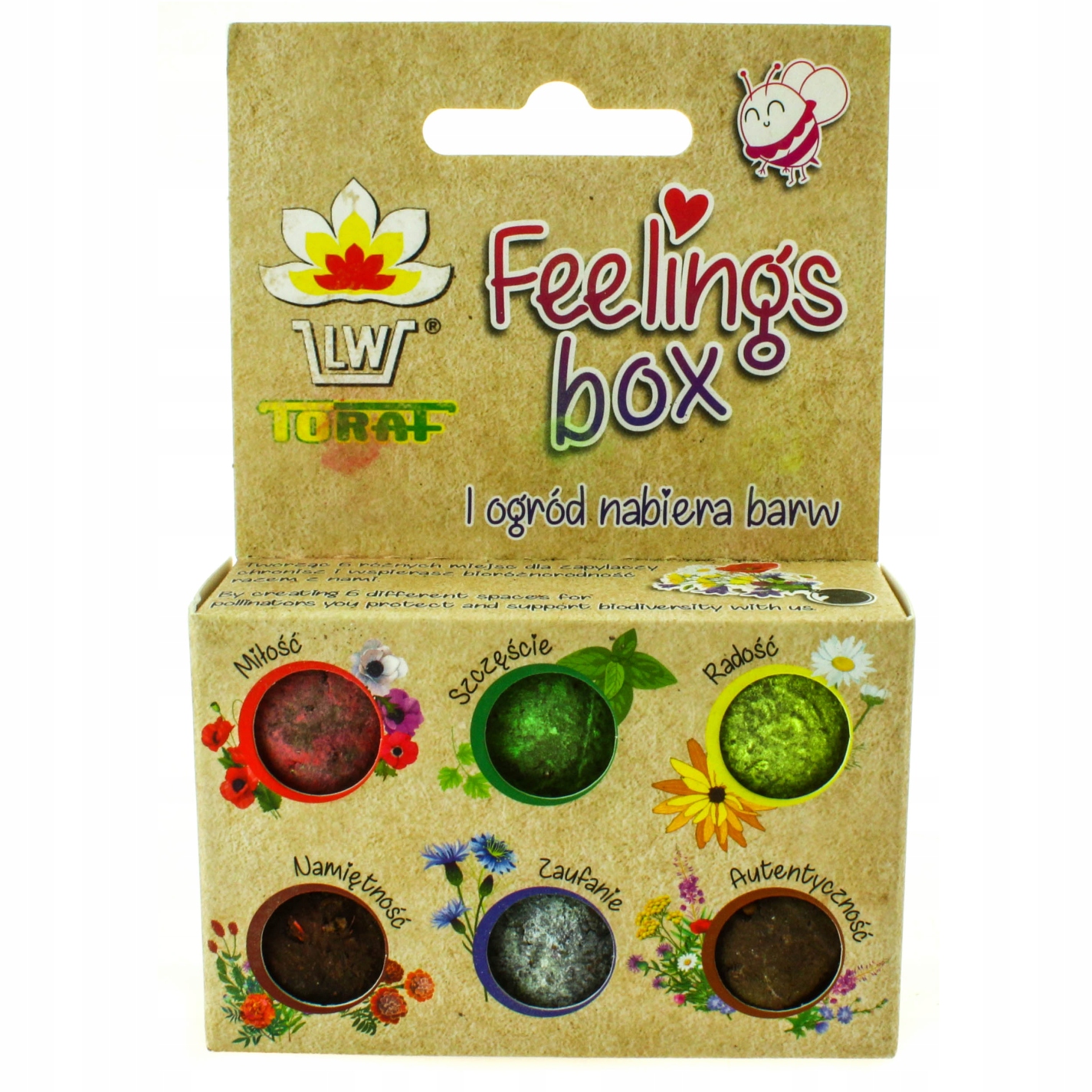 Nasiona mieszanka roślin FEELINGS BOX - JEDNA MAŁA KULKA DLA CZŁOWIEKA, WIELKI ŚWIAT DLA ...