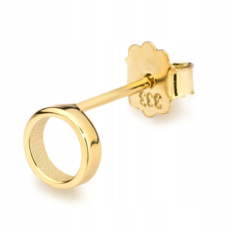 POJEDYNCZY ZŁOTY KOLCZYK pr. 333 KOŁO RING sztyft • Cena, Opinie - Allegro