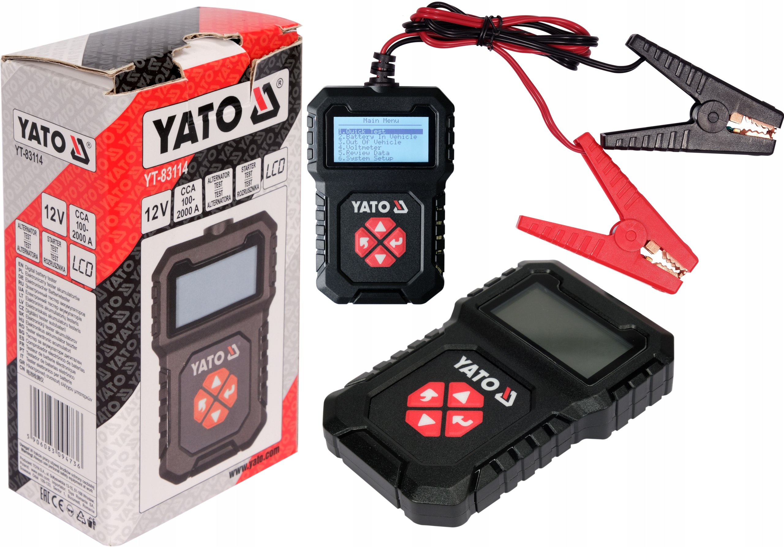 YATO ELEKTRONICZNY CYFROWY LCD TESTER AKUMULATORÓW SAMOCHODOWYCH 12V ... YATO ELEKTRONICZNY CYFROWY LCD TESTER AKUMULATORÓW SAMOCHODOWYCH 12V ...